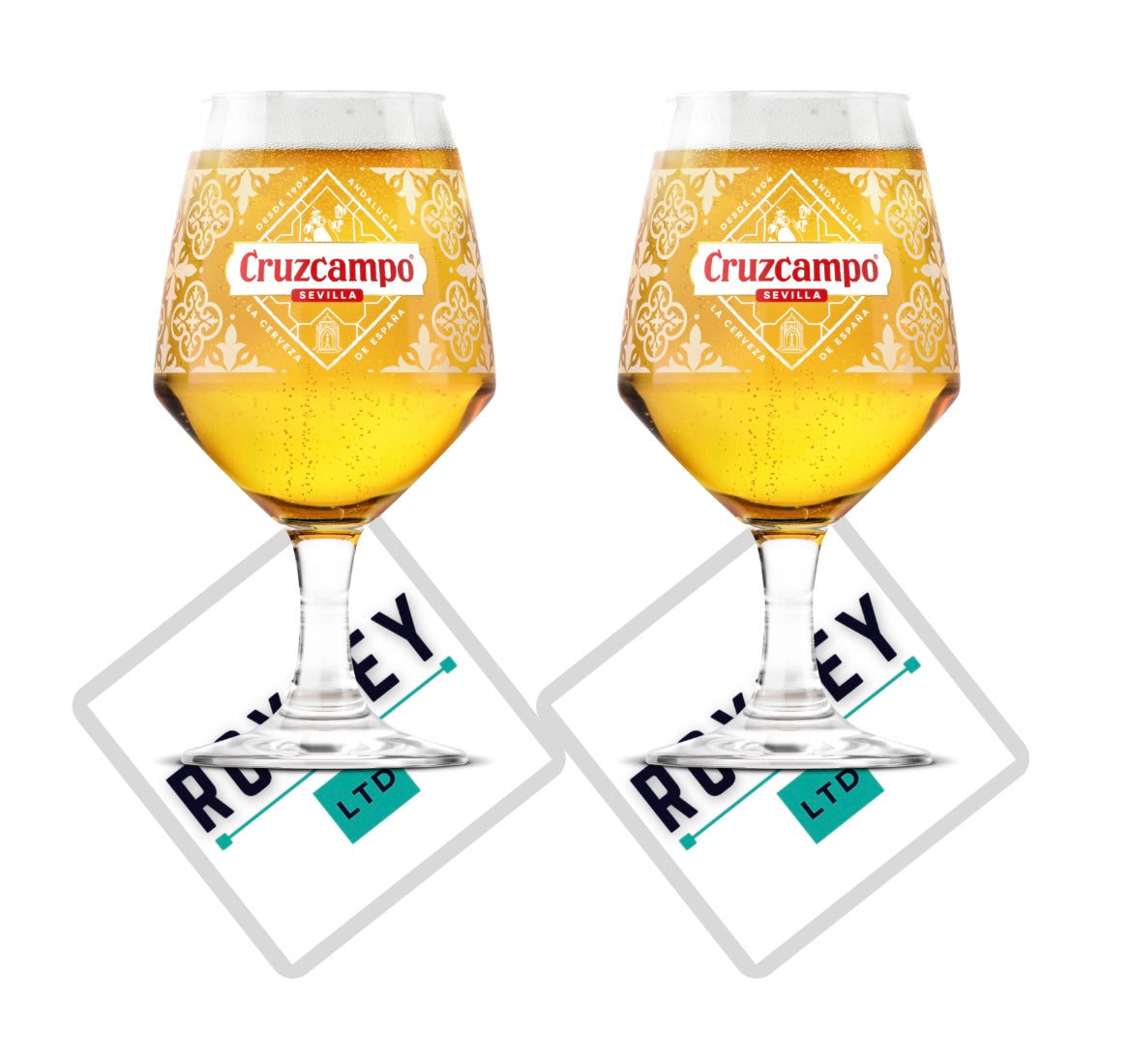 Cruzcampo 20oz nucleated pint glass – UK Glassware