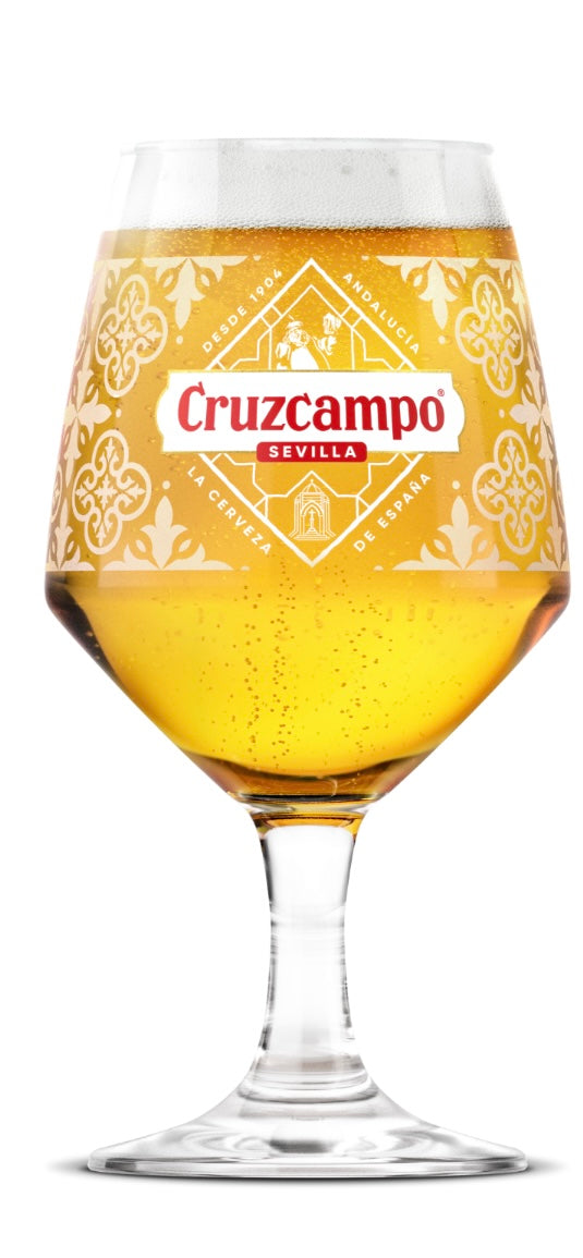 Cruzcampo 20oz nucleated pint glass – UK Glassware