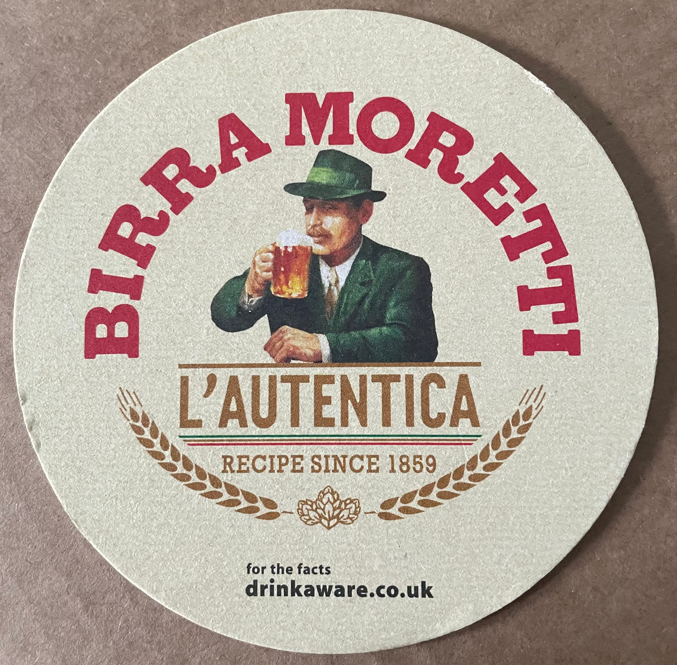 Birra Moretti beer mats x 10 – UK Glassware